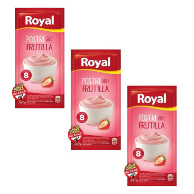 Royal Postre en Polvo Sabor Frutilla, 75 g / 2.64 oz ea (pack de 3 ...