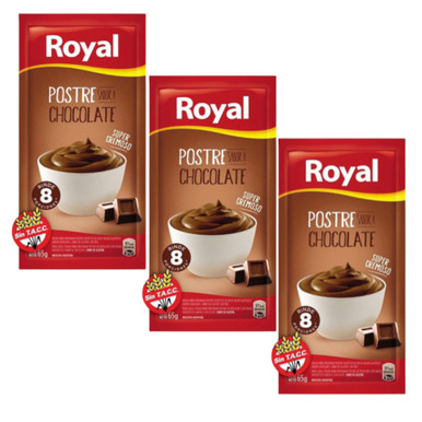 Royal Postre en Polvo Sabor Chocolate, 65 g / 2.29 oz ea (pack de 3 ...