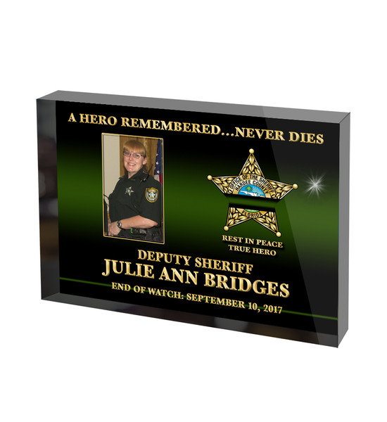ACRYLIC MEMORIAL BLOCK - PatchPlaques.com