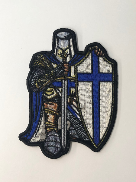 Crusader Knight with Blue Line Patch - PatchPlaques.com