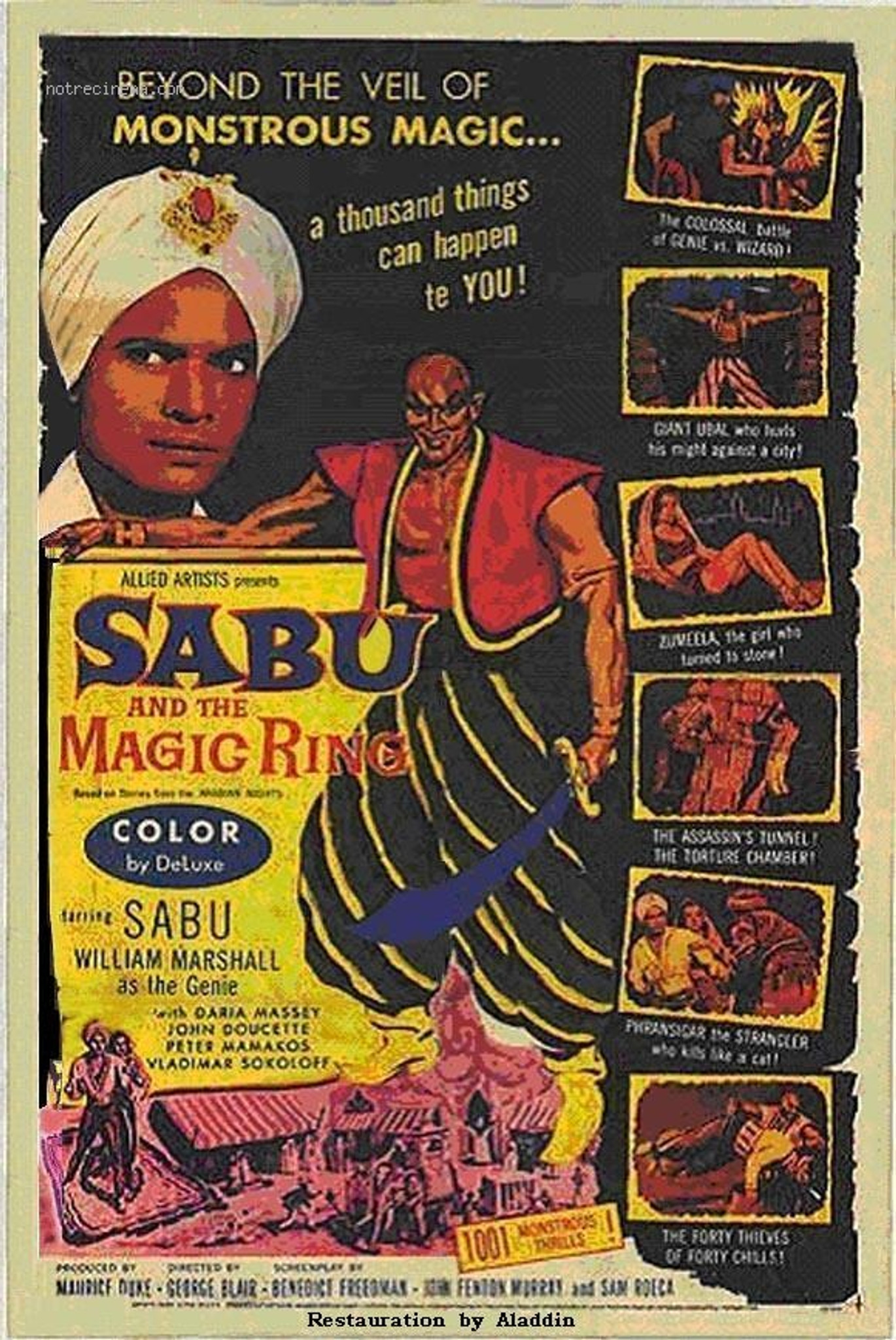 Sabu and the magic ring 1957 on DVD, HTF, super Rare,Blacula's William Marshall as a Genie!