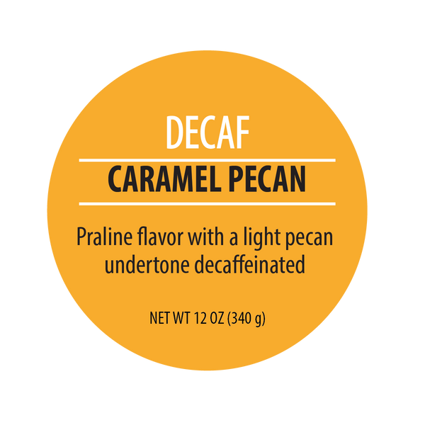 Decaf Caramel Pecan 12 oz.. Bag - candycoffeenuts.com
