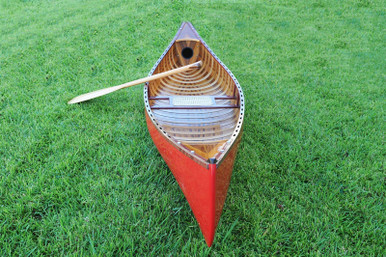 Red Wooden Canoe 10ft With Ribs Curved Bow - Kenneth Larson