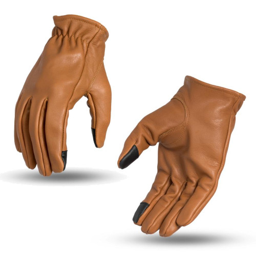Whiskey Brown Roper Short Cuff Leather Biker Glove - Riders Biker Supply