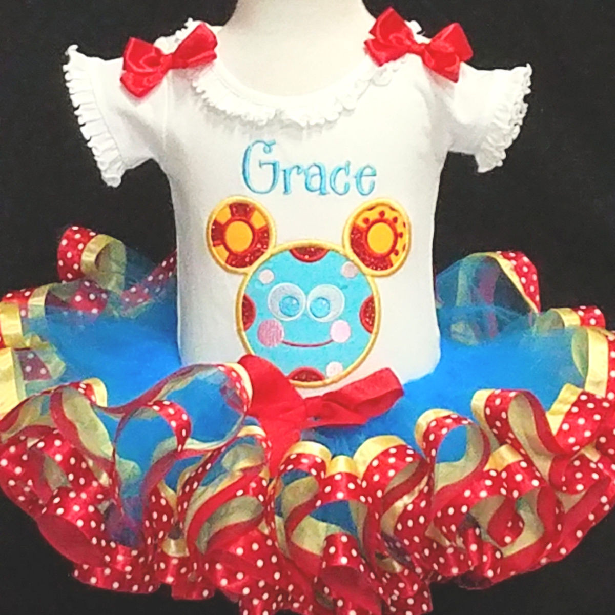 Mickey Mouse clubhouse toodles- triple ribbon trimmed tutu