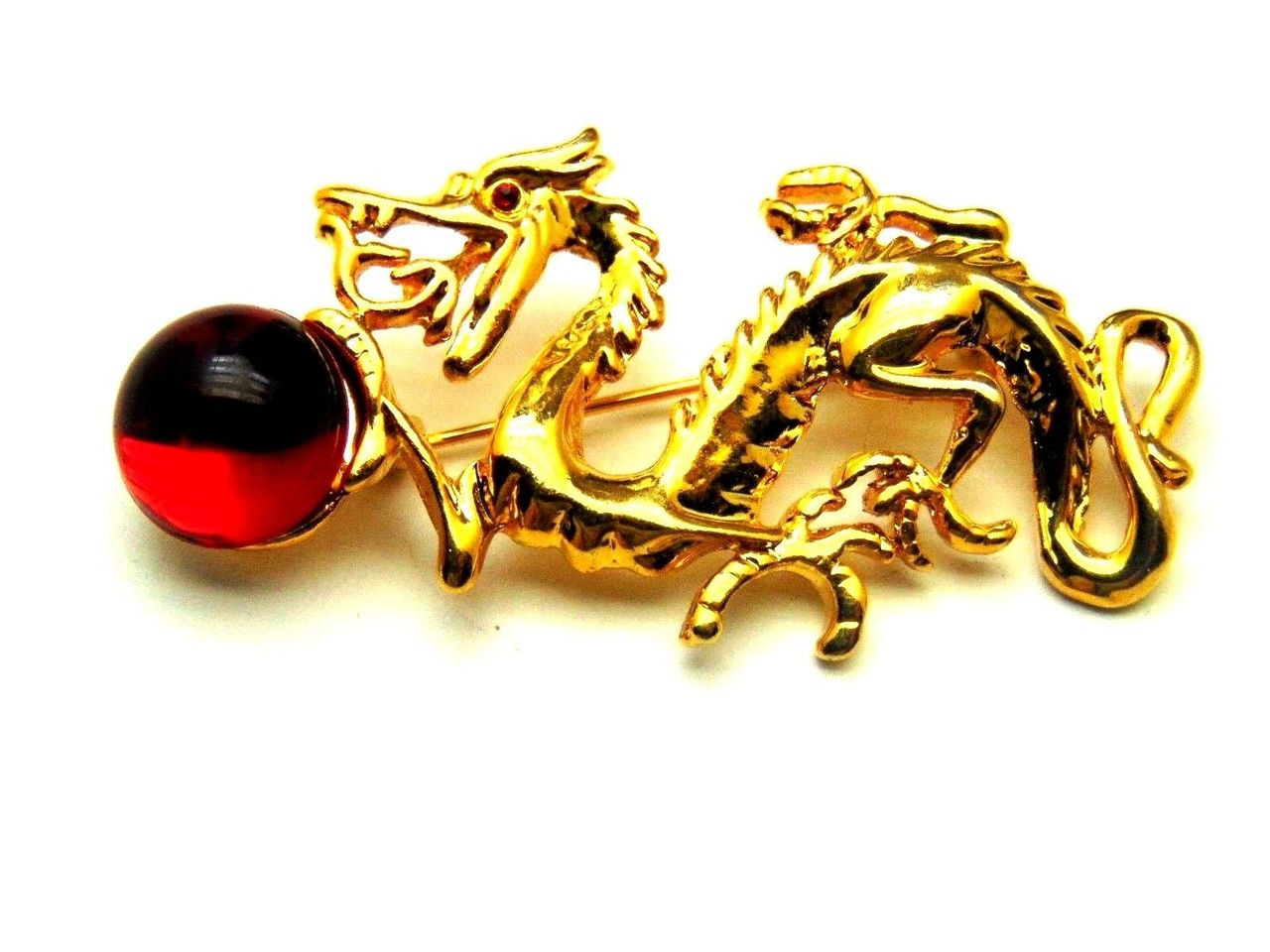Dragon Pin Serpent Celtic Draco Signed Hand Painted Enamel DazzleCity
