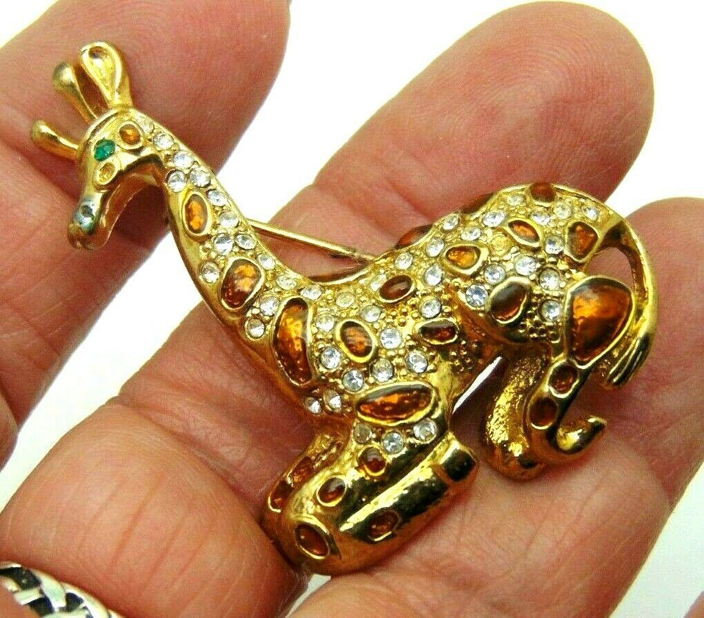 Giraffe Pin African Long Neck Rhinestone Crystals DazzleCity