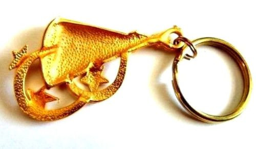 Wizard Hat Sorcerer Keychain Excalibur Moon Star Made USA