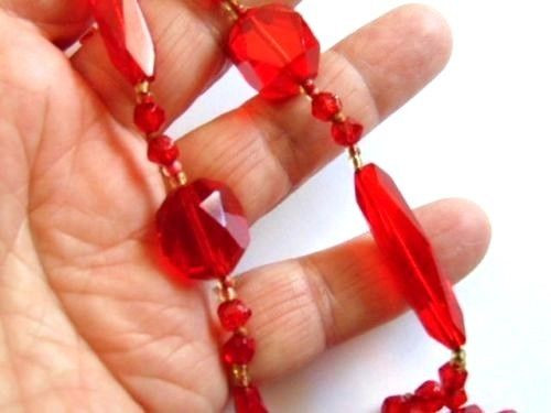 Antique Art Deco Bohemian Necklace Glass Bead Flapper Tassel