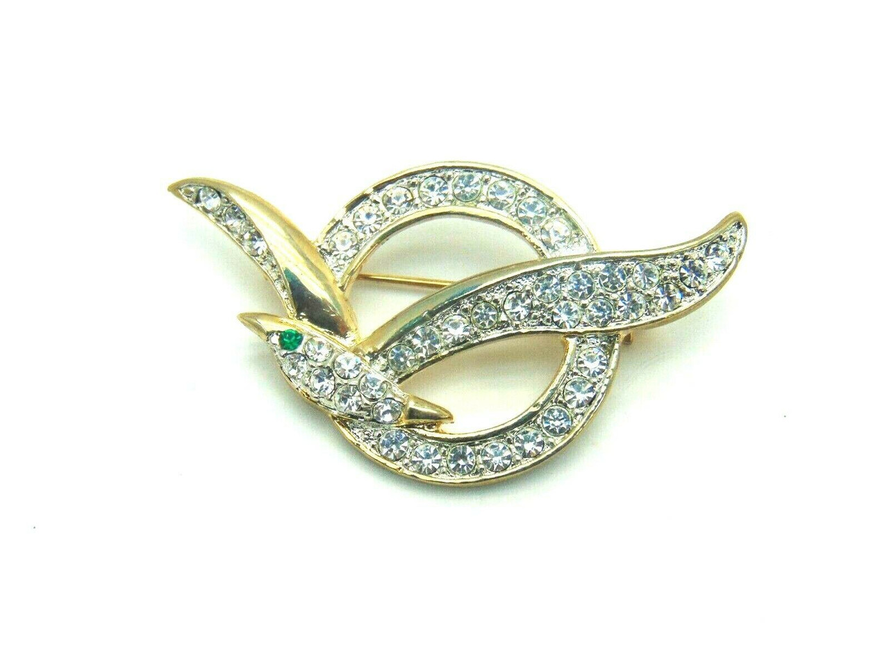 Dove Seagull Pin Rhinestone Crystal Peace Brooch