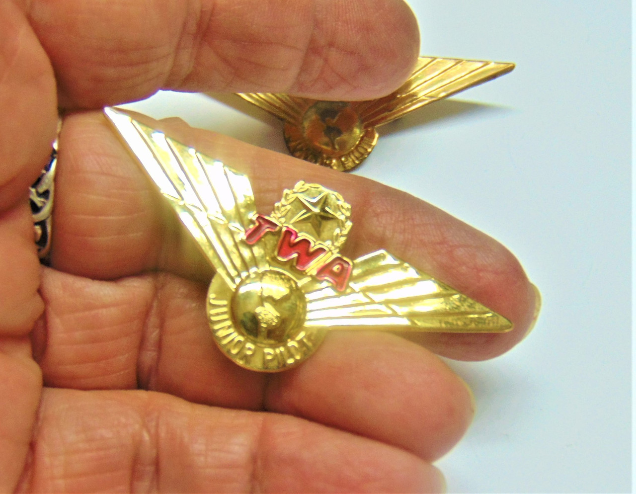 2 TWA Junior Pilot Wings Pin TRANS WORLD AIRLINES