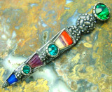Kilt Dirk Pin Signed Miracle Scottish Celtic Agate Dagger Brooch