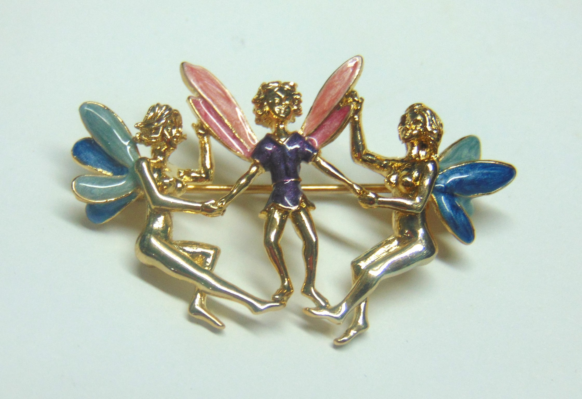 Olivine Fairy Pin Brooch Nymph Pixie Rhinestone Crystal Angel Tinkerbell