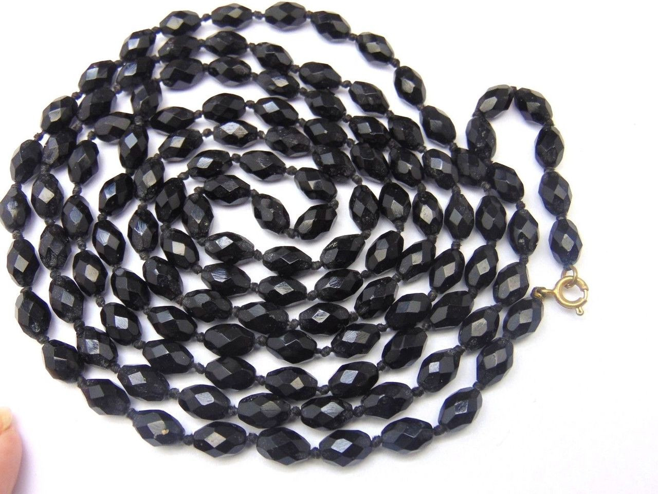 Antique Art Deco Bohemian Necklace Glass Bead Flapper Tassel