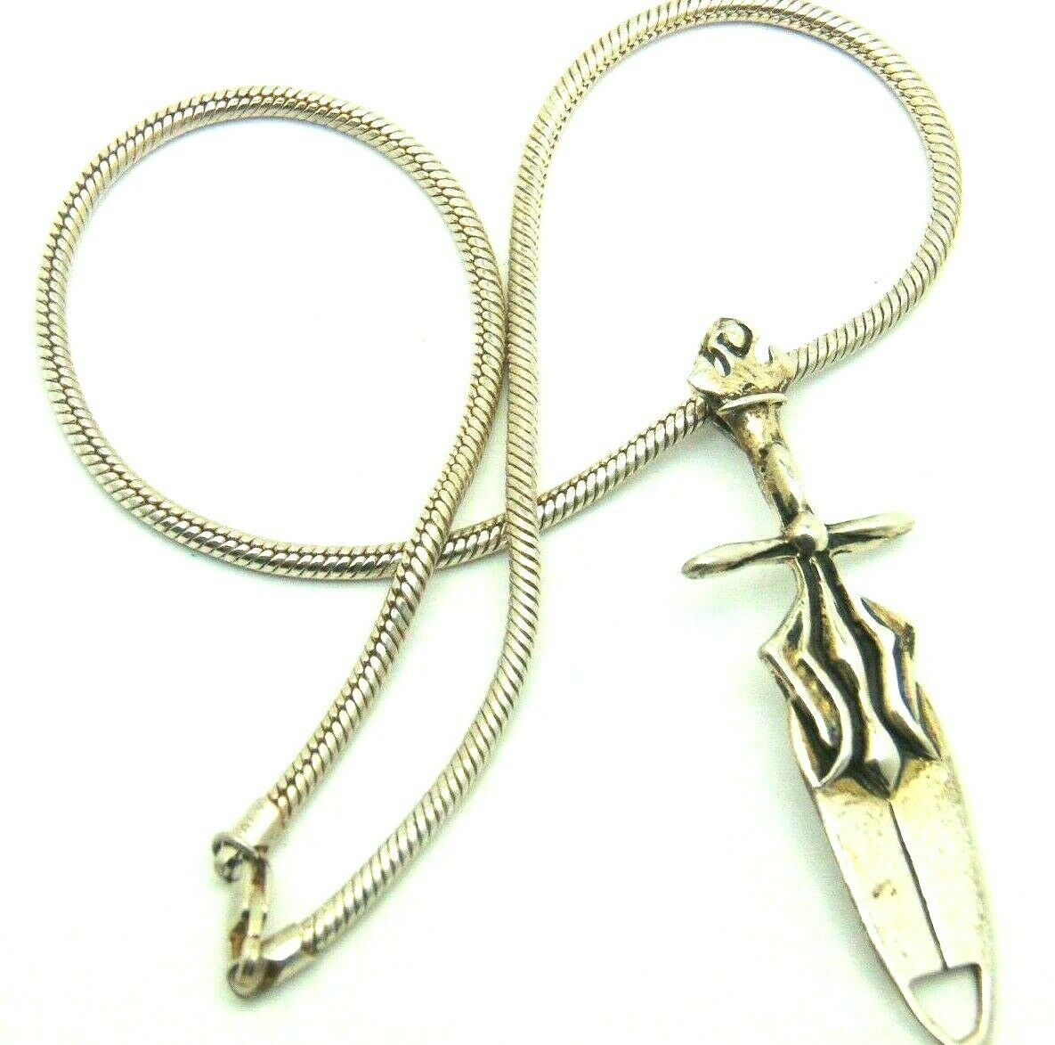 Sword Sterling Medieval Celtic Pendant Charm Excalibur Pagan