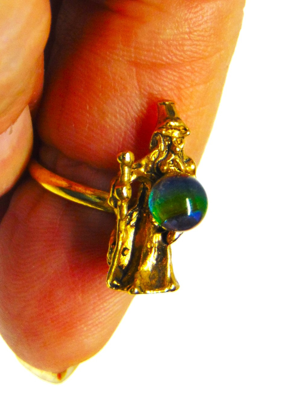 Wizard Merlin Rings Swarovski Crystal Ball Vintage DazzleCity