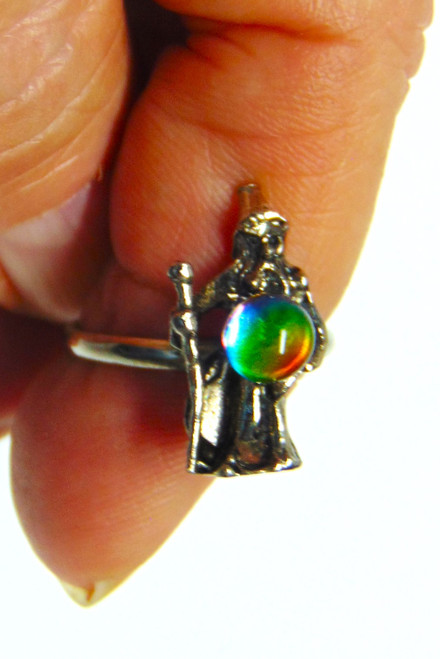 Wizard Merlin Rings Swarovski Crystal Ball Vintage DazzleCity