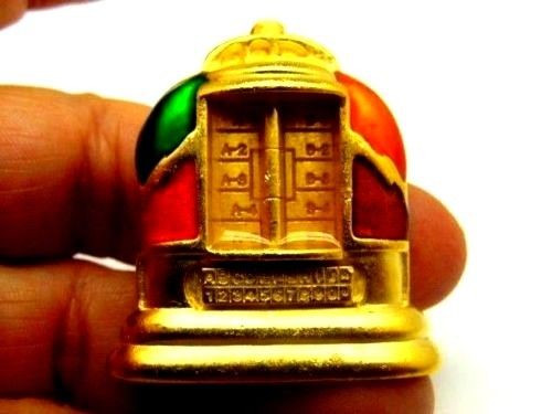 Juke Box Signed AJC Brooch Pin Rock Roll Diner Musical