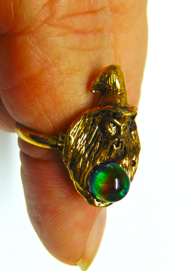 Wizard Merlin Rings Swarovski Crystal Ball Vintage DazzleCity