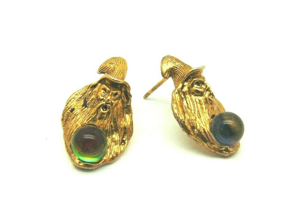 Wizard Merlin Rings Swarovski Crystal Ball Vintage DazzleCity