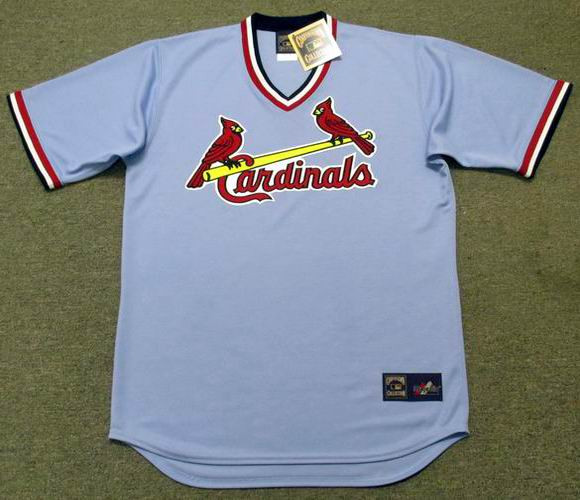 ST. LOUIS CARDINALS 1980's Majestic Cooperstown Throwback Away Baseball ...