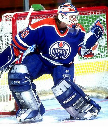 Bill Ranford 1990 Edmonton Oilers Vintage Away Throwback NHL Hockey Jersey