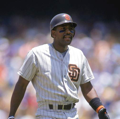 JOE CARTER | San Diego Padres 1990 Away Majestic Throwback Baseball Jersey