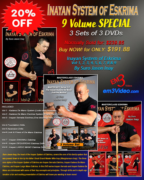 INAYAN SYSTEM OF ESKRIMA Vol-1-9 (All 3 DVD Sets SPECIAL)