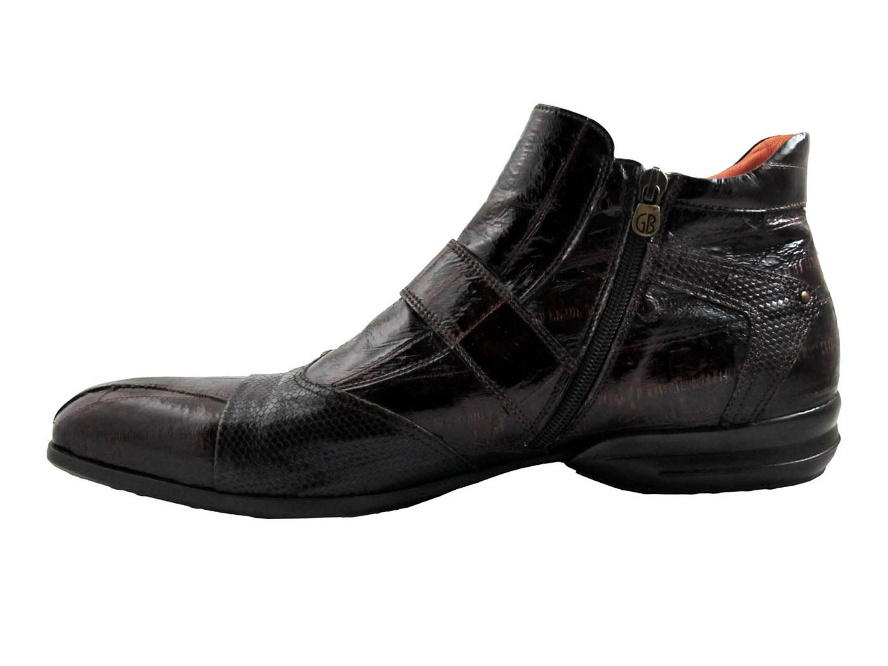 Gianfranco Butteri Men's Italian Leather Designer Eel/Lizard Boots ...