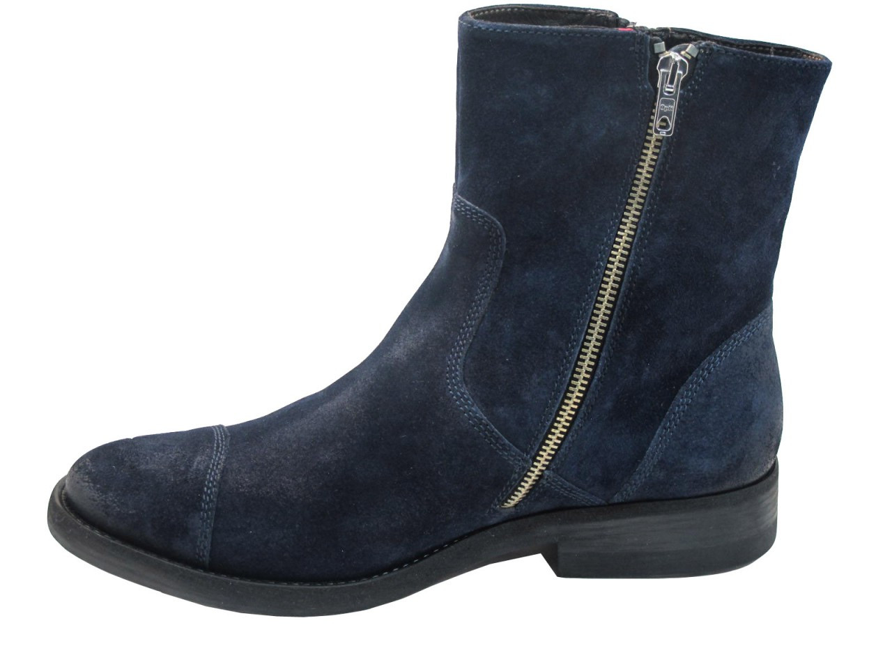 Men's 4016 Davinci Italian Dressy/Casual Ankle Boot Brushed Blue Suede