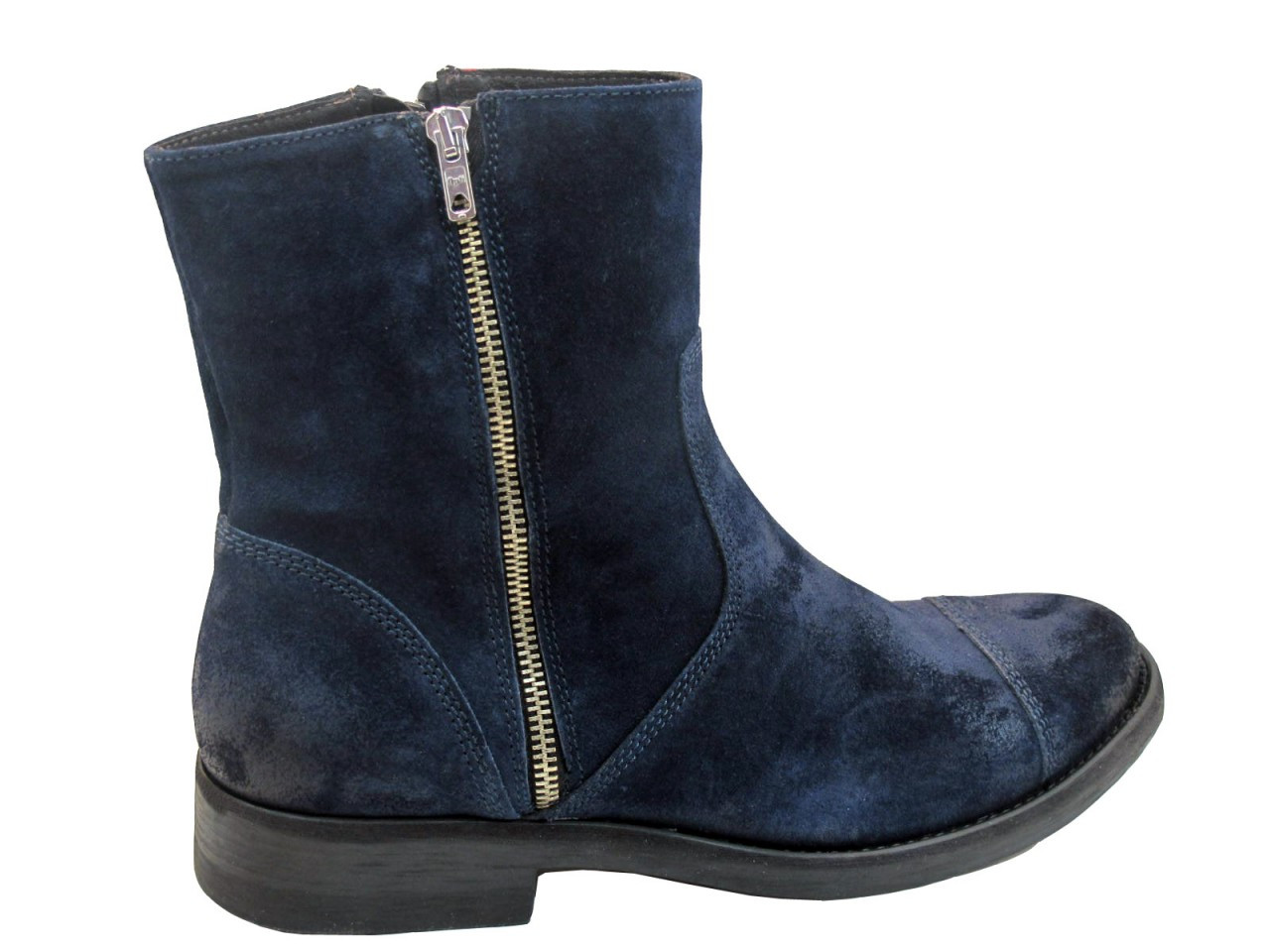 Men's 4016 Davinci Italian Dressy/Casual Ankle Boot Brushed Blue Suede