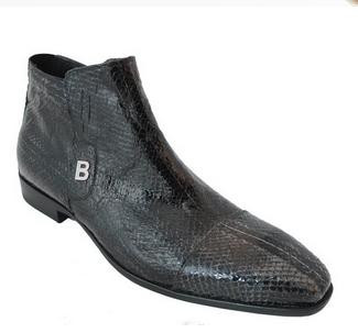 Bagatto Men's Dressy Python Print Italian Boot 3280 Black