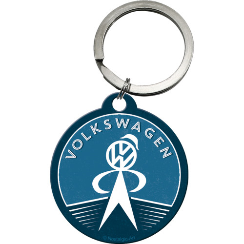 Volkswagen Campervan Mr Bubblehead Metal Round Key Ring - Great VW Key Ring
