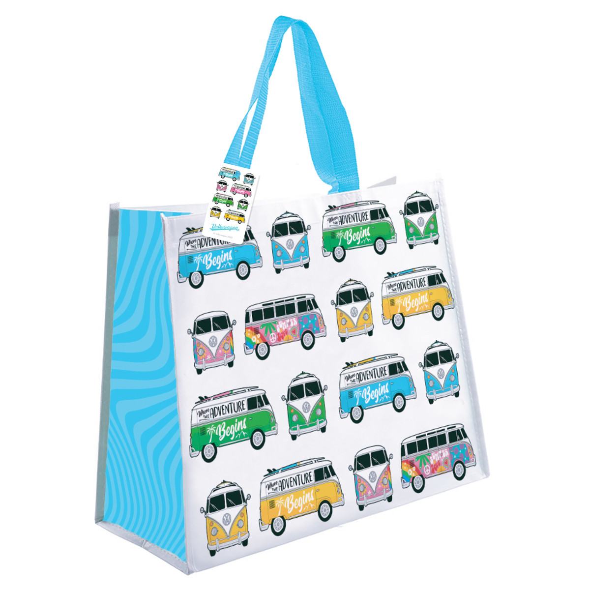 VW Green Campervan Foldable Shopper Bag - Go Shopping in Camper Style ...