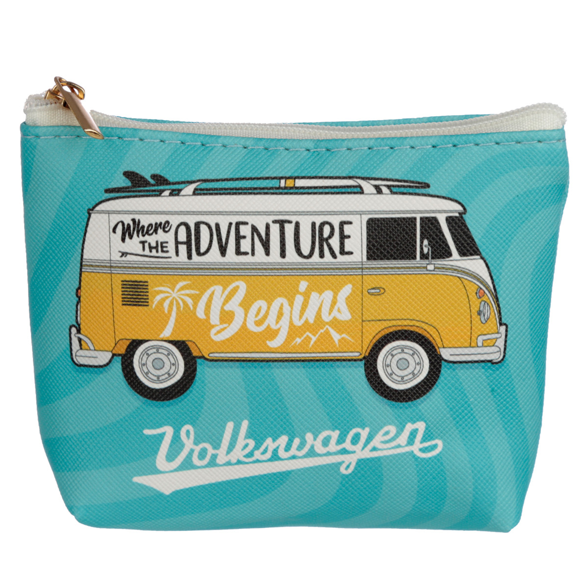Volkswagen Campervan Adventure Begins PVC Coin Purse - Keep Your Money Safe