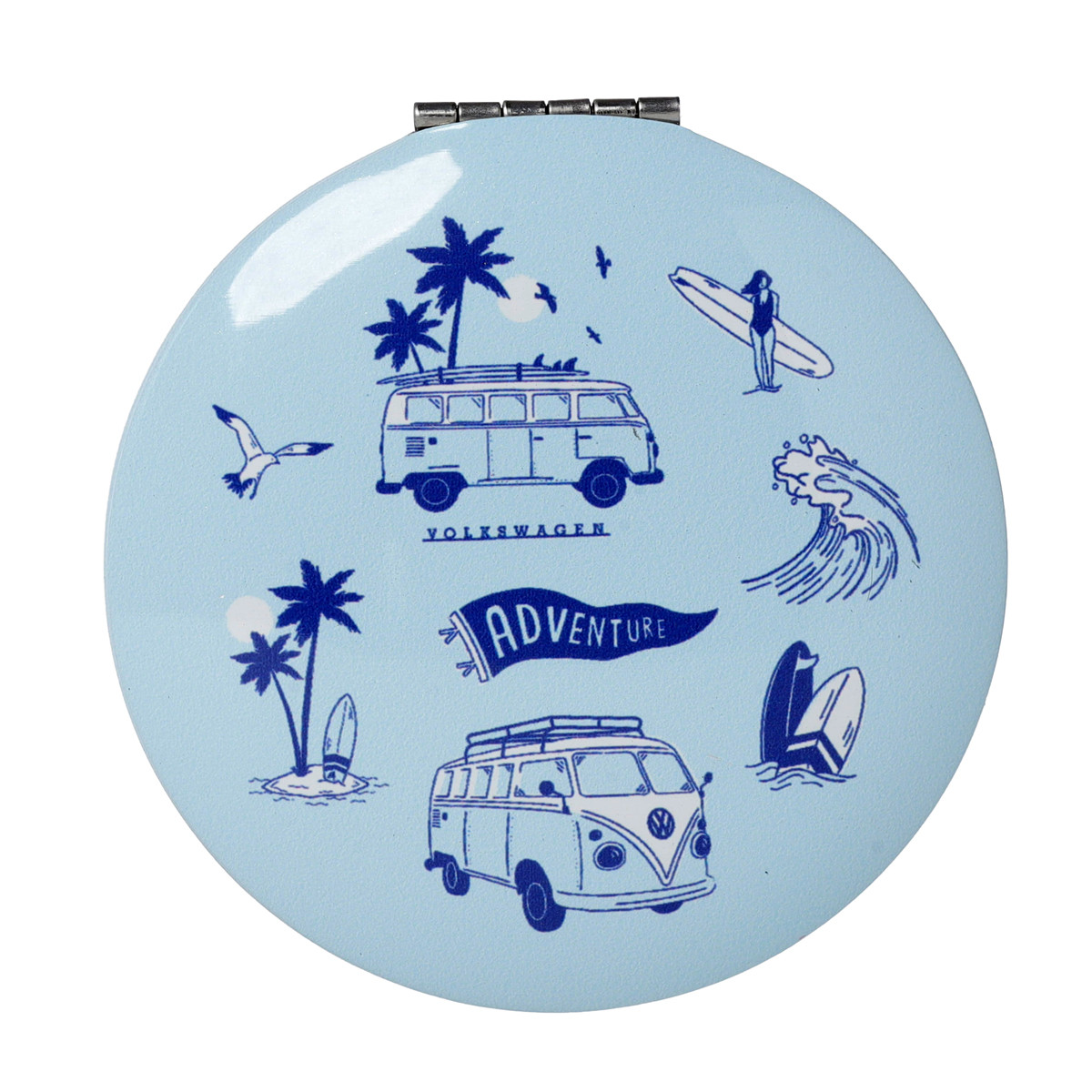 Volkswagen Campervan Blue Explore More Compact Mirror - Hey Beautiful!