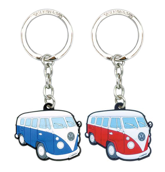 VW Campervan Rubber Keyring - Front View - CamperVan Gift Limited