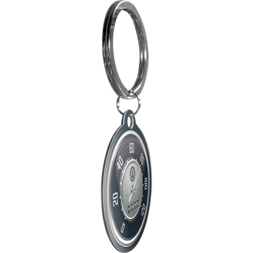 Volkswagen Campervan Tacho Metal Round Key Ring - Cool VW Tachograph Design