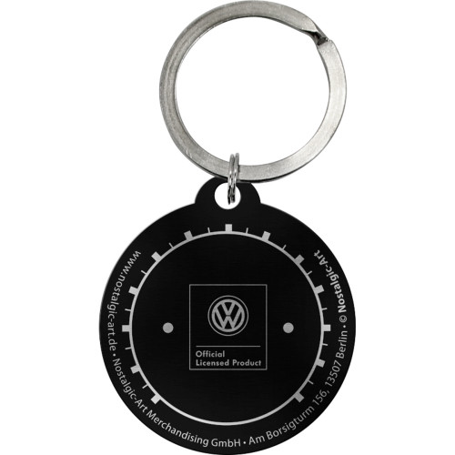 Volkswagen Campervan Tacho Metal Round Key Ring - Cool VW Tachograph Design