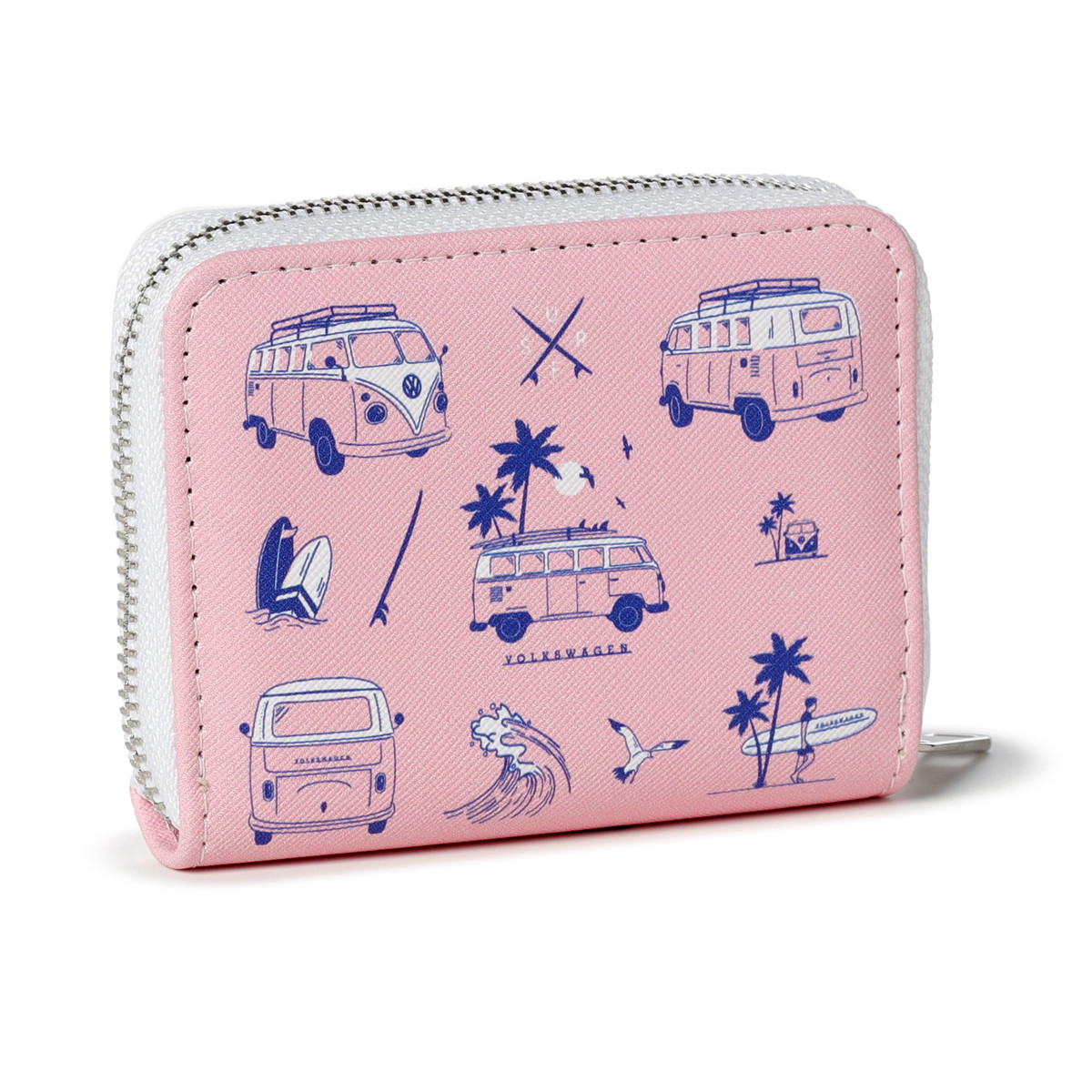 Volkswagen Campervan Pink Explore More Zipper Purse - Keep Your Money Safe