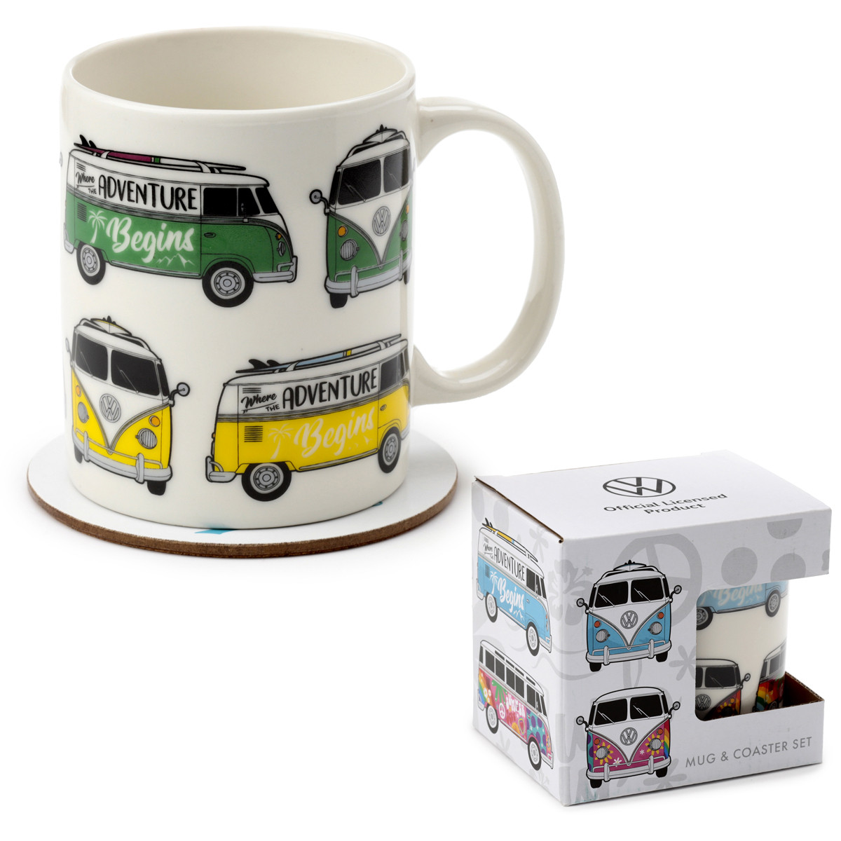 Volkswagen Campervan Porcelain Mug and Coaster Set - Complete Your ...