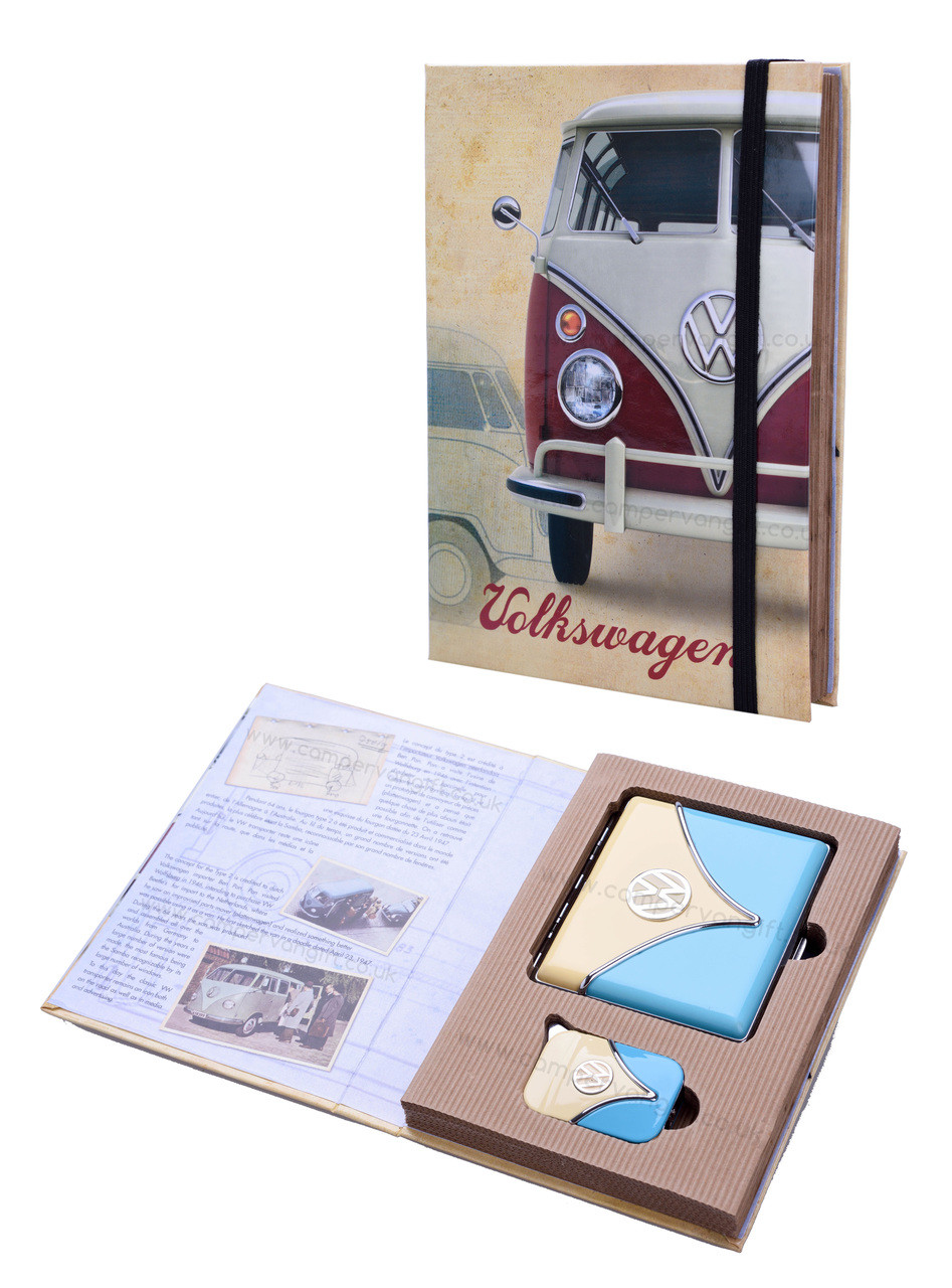 VW Campervan Lighter & Cigarette Case Blue Gift Set - Great for ...