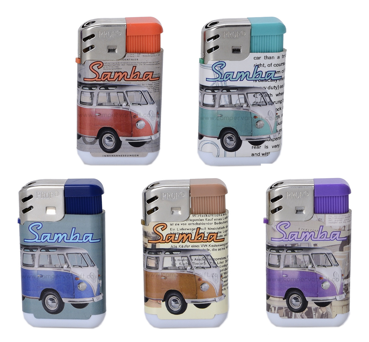 VW Campervan Refillable Lighter Gift Set - Five Lighters in the Set
