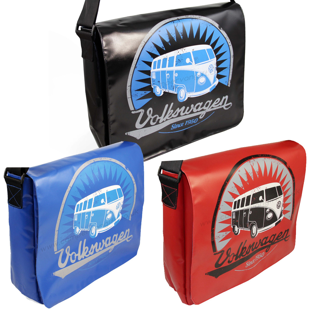 Tarpaulin VW Campervan Shoulder Bag - Large - Vintage Retro Style