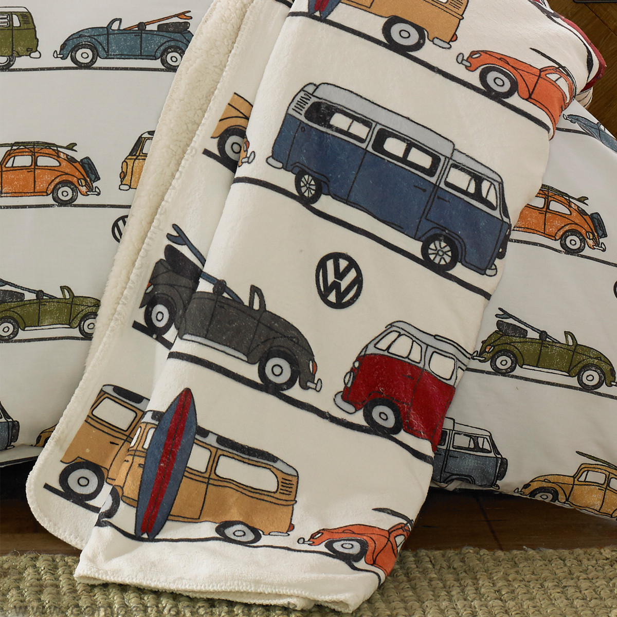 Volkswagen Fun Camper Van Fleece Throw Blanket