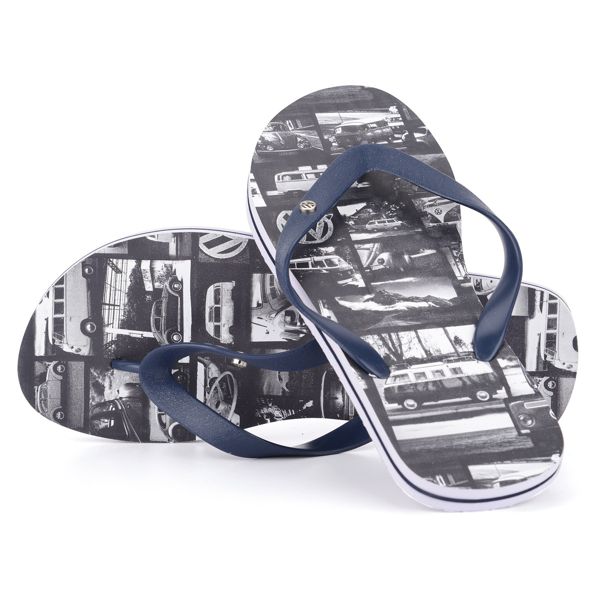 Volkswagen Campervan Black Slider Flip Flops - Essential Beachwear