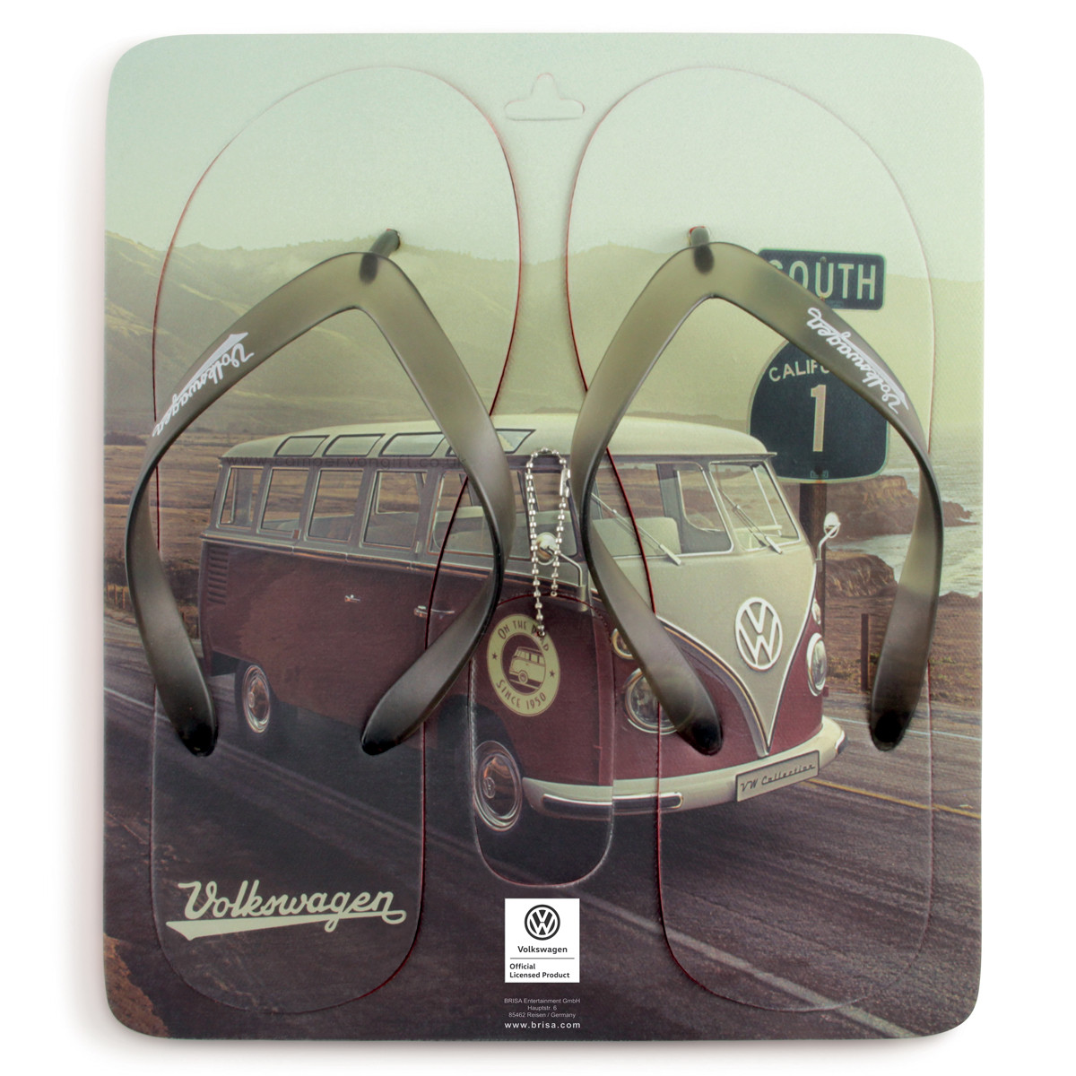 Volkswagen Campervan Beach Highway Red Flip Flops - Essential Beachwear
