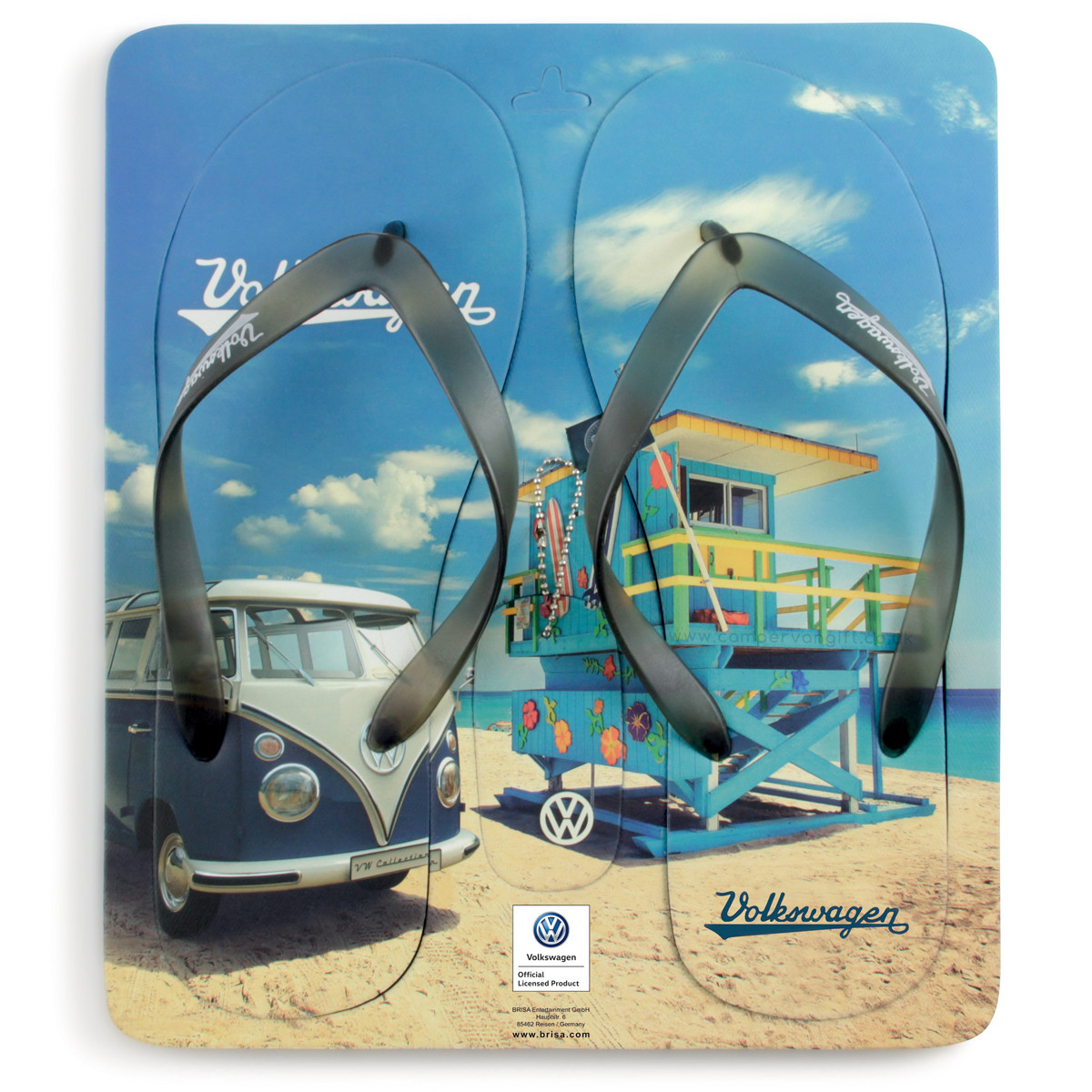 Volkswagen Campervan Beach Life Blue Flip Flops - Essential Beachwear