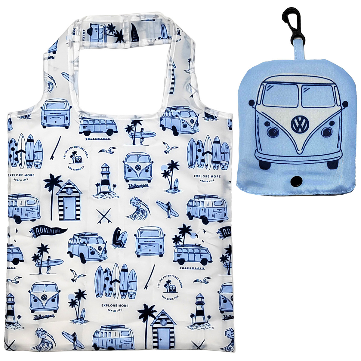 Volkswagen Campervan Blue Explore More Foldable Shopper Bag - Shopping ...