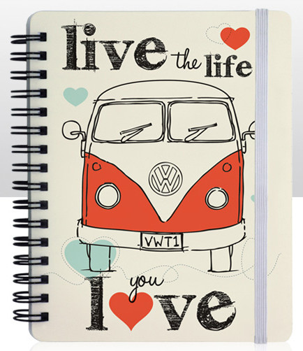 VW Live The Life You Love Notebook - CamperVan Gift Limited